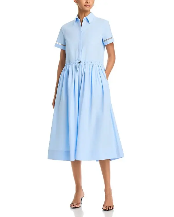 Fabiana Filippi Silk Short Sleeve Polo Dress - Light Blue