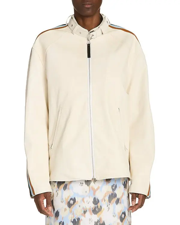 Marni Leather Biker Jacket - Bamboo