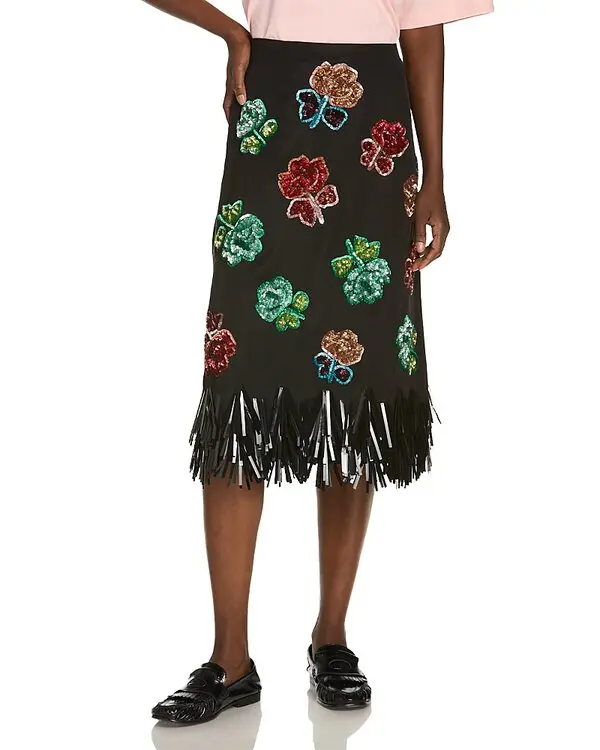 Marni Sequin Fringe Hem Skirt