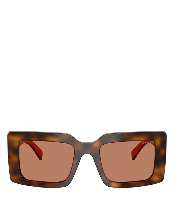 Prada Rectangular Sunglasses, 53mm - Brown