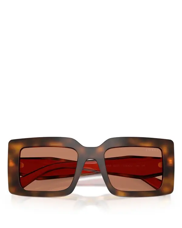 Prada Rectangular Sunglasses, 53mm - Brown
