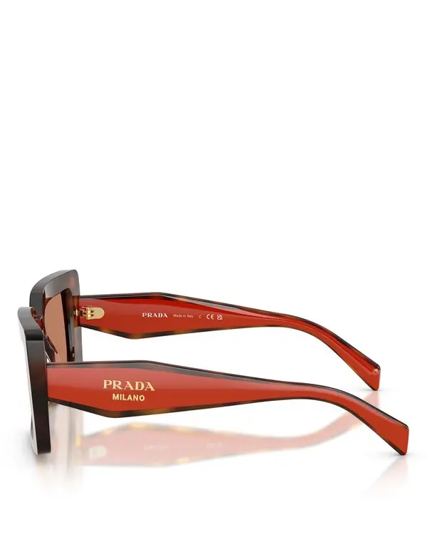 Prada Rectangular Sunglasses, 53mm - Brown