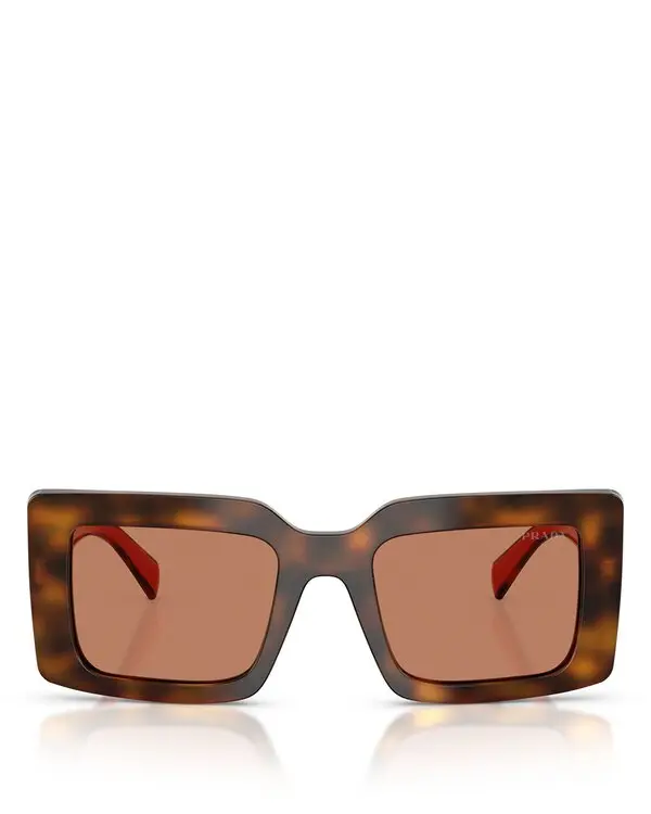 Prada Rectangular Sunglasses, 53mm - Brown