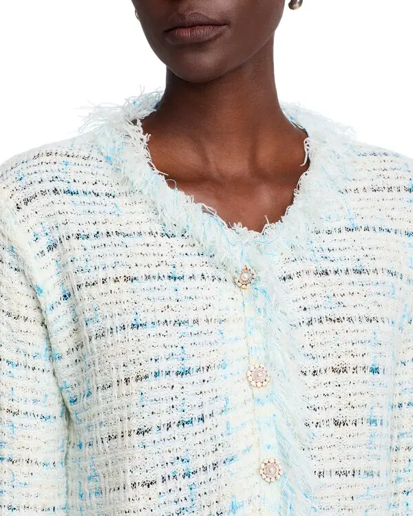 NANCY YANG Fringe Cardigan Top