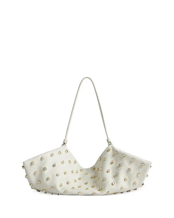 Altuzarra Origami Crystal Studded Leather Shoulder Bag - Ivory/crystal