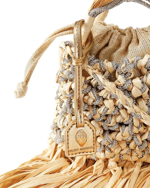 Kurt Geiger Kensington Mini Macrame Shoulder Bag - Dark Beige