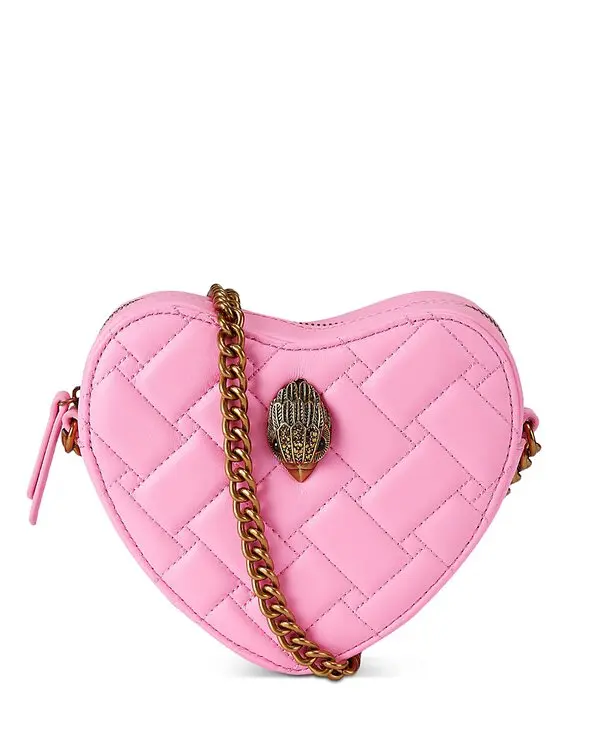 Kurt Geiger Kensington Heart Mini Leather Crossbody - Pink