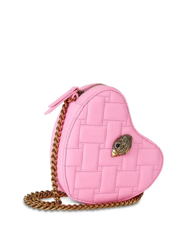 Kurt Geiger Kensington Heart Mini Leather Crossbody - Pink