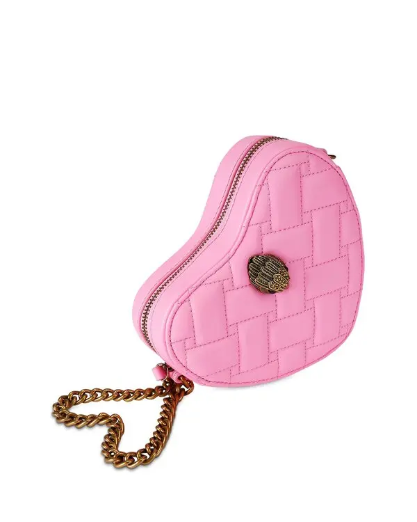Kurt Geiger Kensington Heart Mini Leather Crossbody - Pink