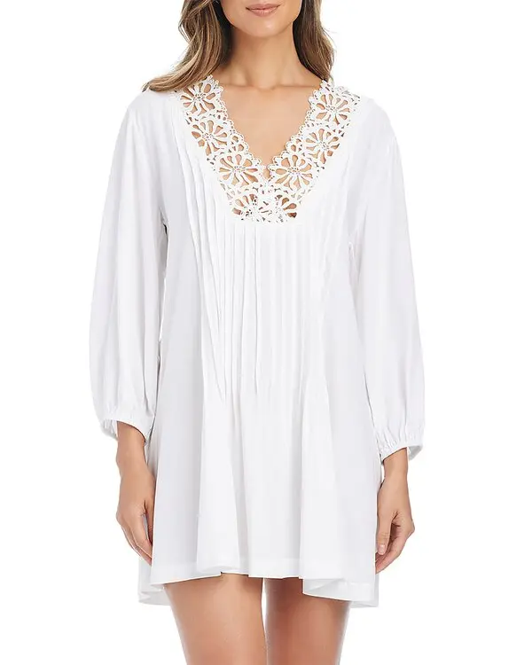 Bleu Rod Beattie Pleated Cover Up Dress - White