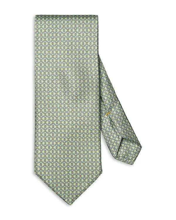 Eton Chain Print Silk Classic Tie - Light Green