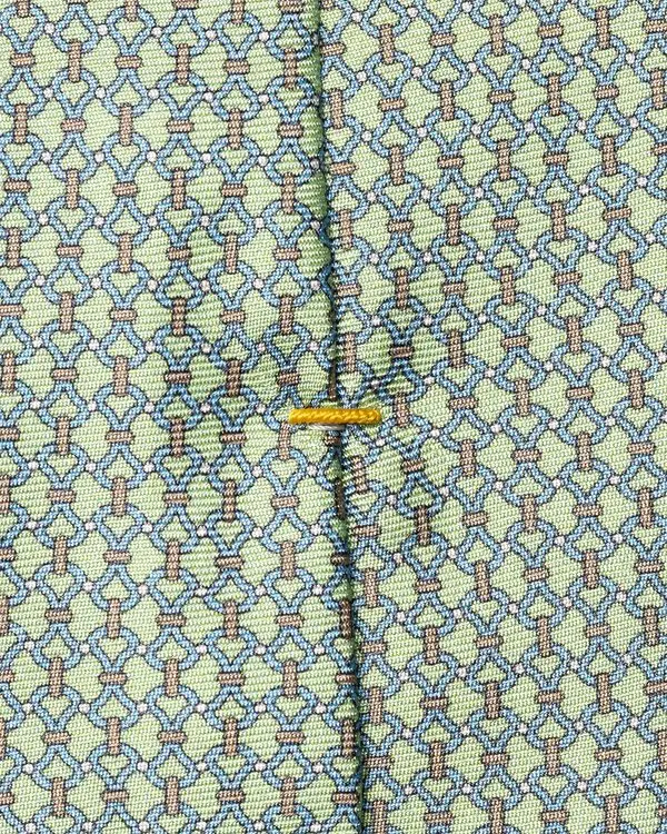 Eton Chain Print Silk Classic Tie - Light Green