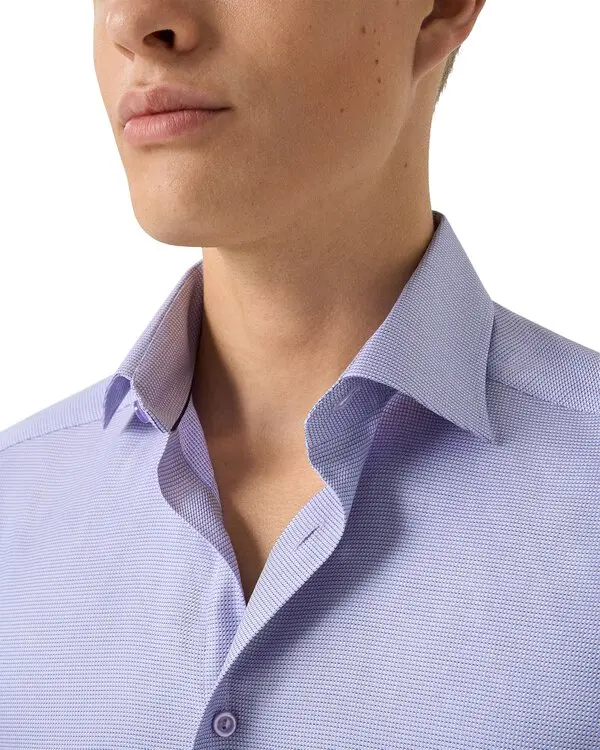 Eton Textured Twill Dress Shirt - Light Purple