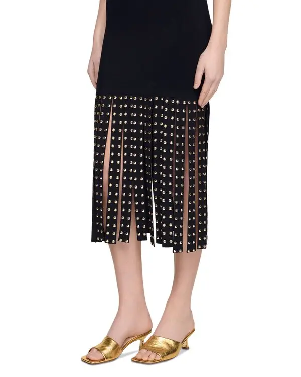 Sandro Fringed Maxi Knit Dress