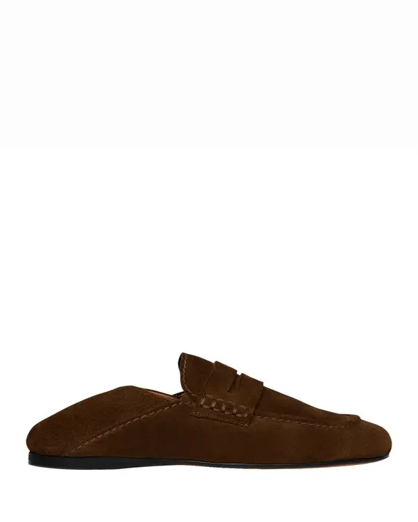 Sandro Sailor Suede Loafer Flats - Brown