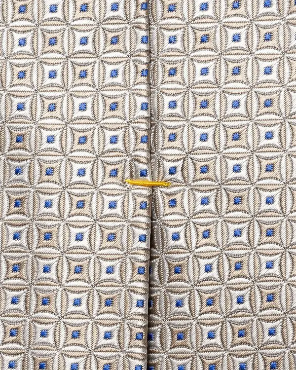 Eton Geometrical Silk Classic Tie - Light Grey