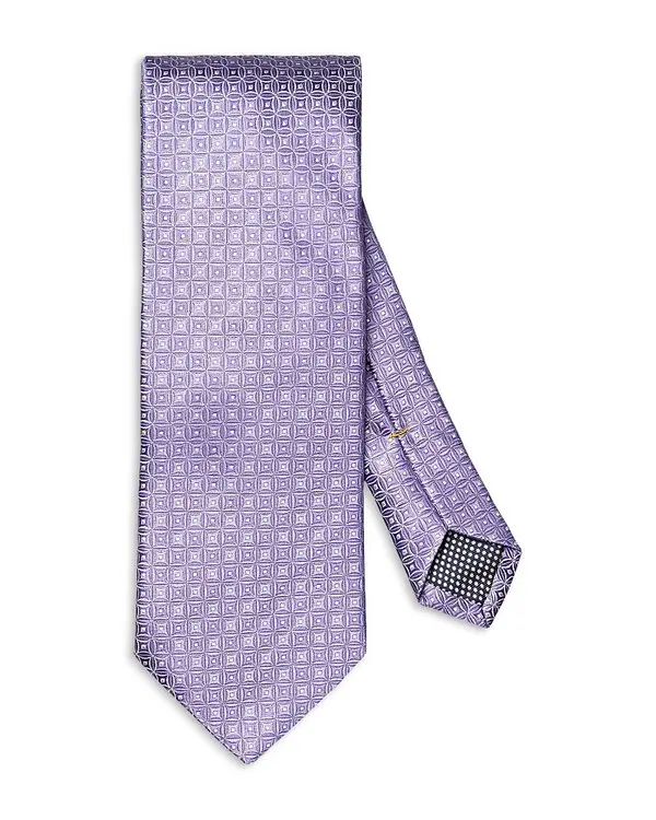 Eton Geometrical Silk Classic Tie - Medium Purple