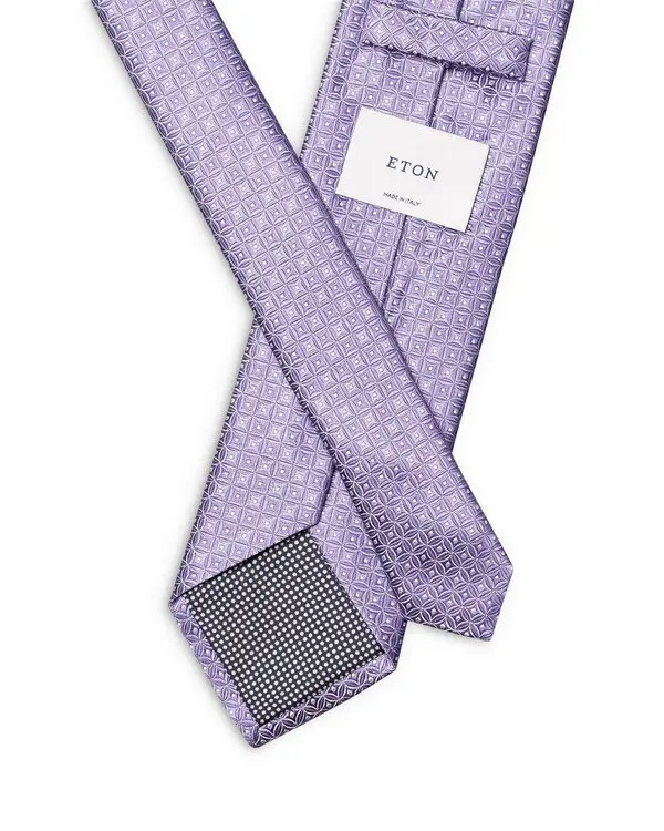 Eton Geometrical Silk Classic Tie - Medium Purple
