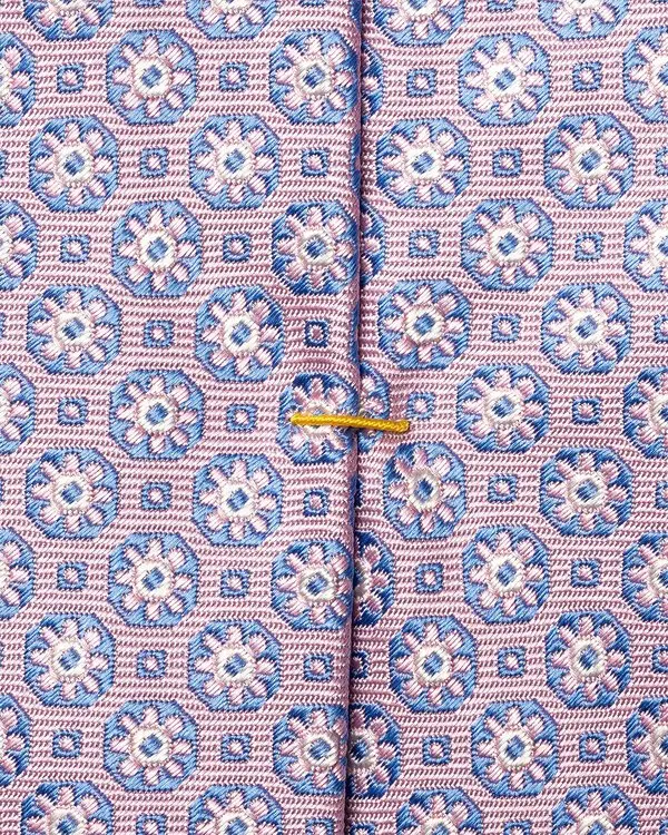Eton Medallion Printed Silk Neck Tie - Medium Pink