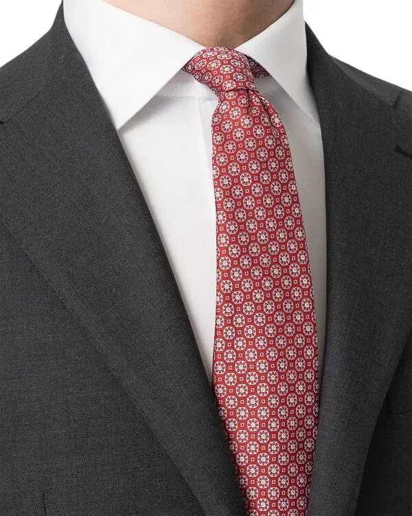 Eton Medallion Classic Neck Tie - Medium Red