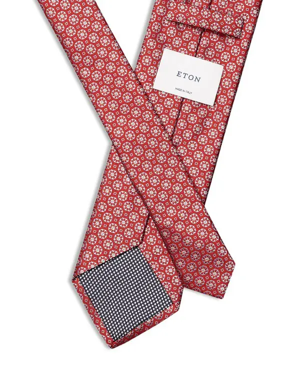 Eton Medallion Classic Neck Tie - Medium Red