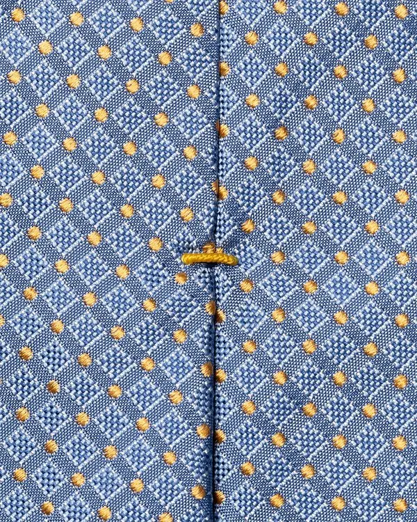 Eton Micro Geometric Silk Tie - Light Blue