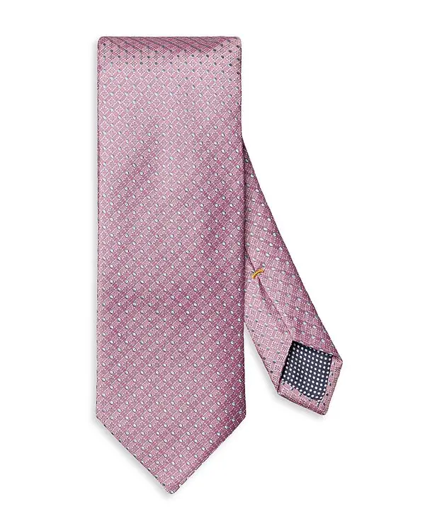 Eton Micro Geometric Silk Classic Tie - Medium Pink
