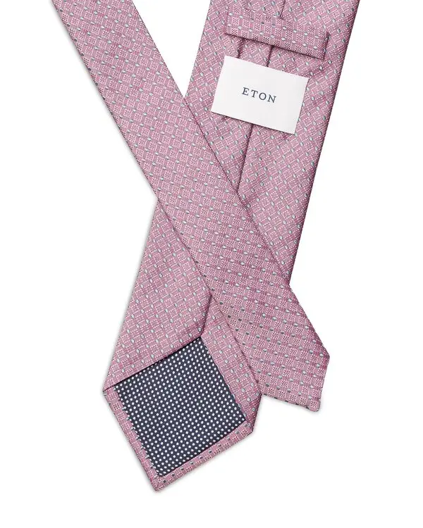 Eton Micro Geometric Silk Classic Tie - Medium Pink