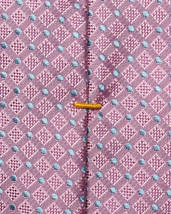 Eton Micro Geometric Silk Classic Tie - Medium Pink