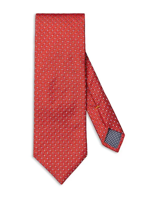 Eton Micro Geometric Silk Classic Tie - Medium Red