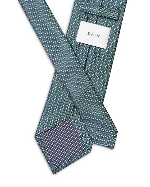 Eton Micro Pattern Silk Classic Tie - Dark Green