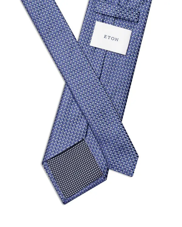 Eton Micro Pattern Silk Classic Tie - Navy