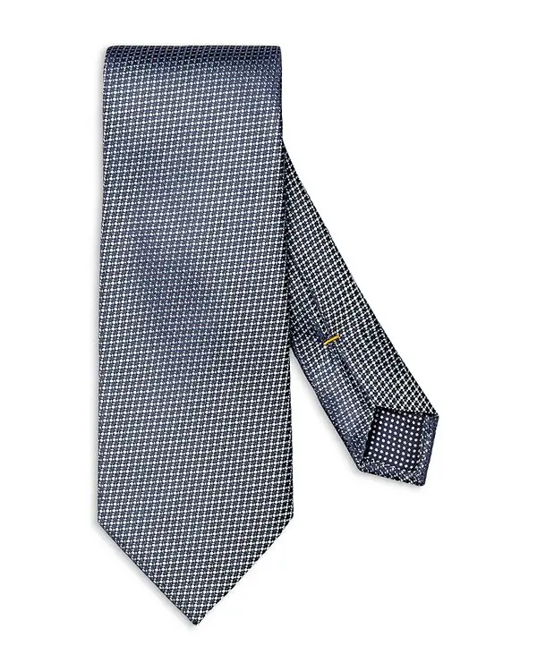 Eton Micro Print Silk Classic Tie - Dark Blue