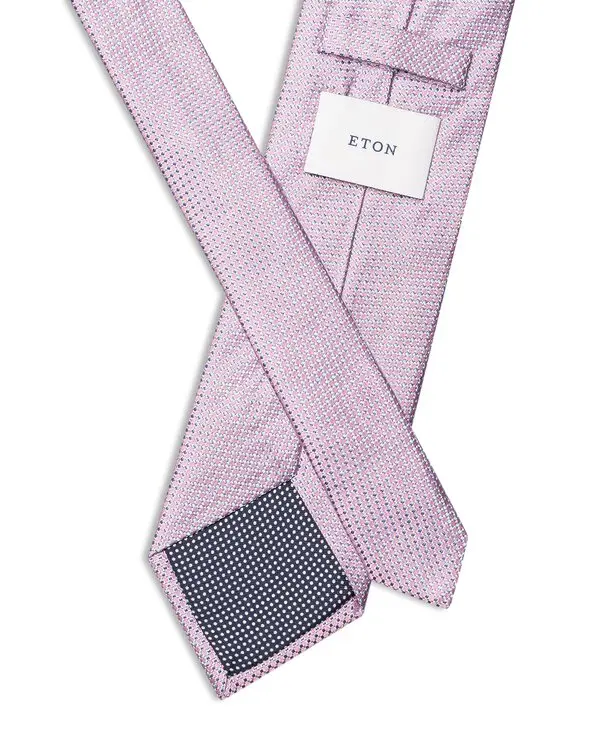 Eton Micro Print Silk Classic Tie - Medium Pink
