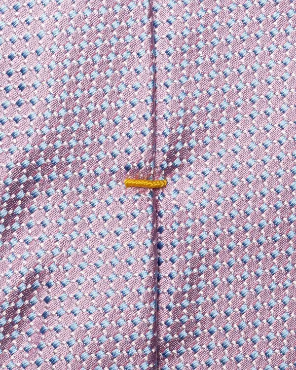 Eton Micro Print Silk Classic Tie - Medium Pink