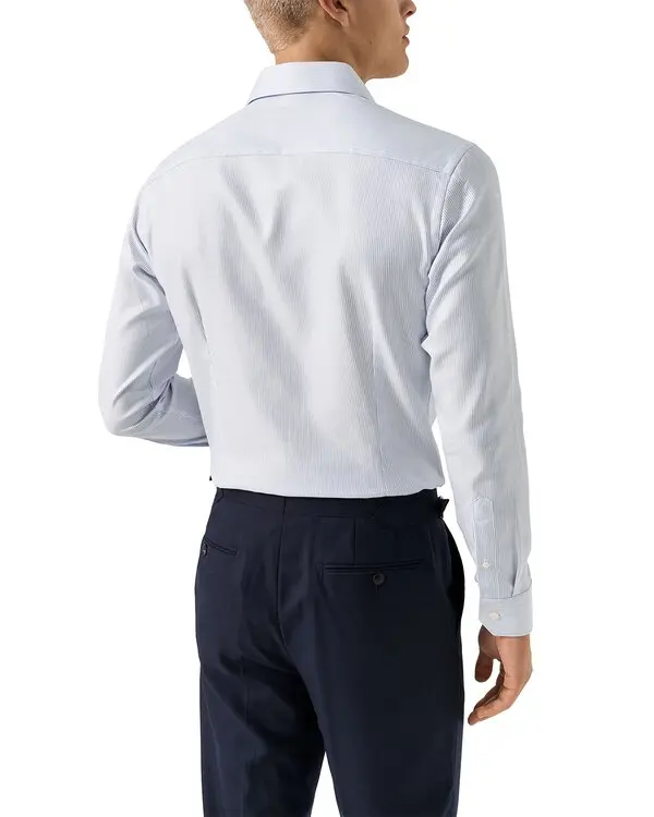 Eton Textured Twill Dress Shirt - Light Blue