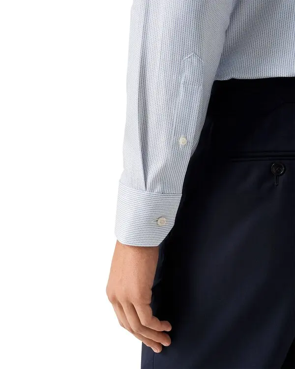 Eton Textured Twill Dress Shirt - Light Blue