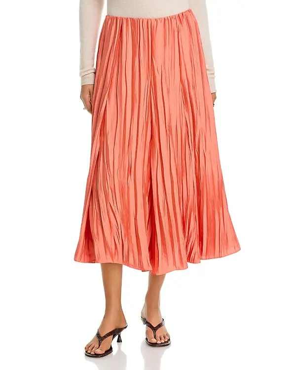 Vince Crinkle Paneled Maxi Skirt - Coral