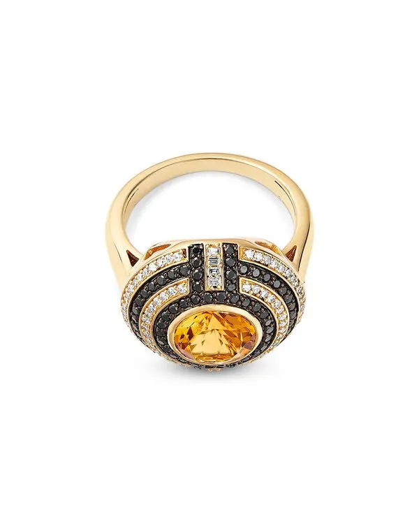 Bloomingdale'S Citrine And Diamond Ring In 14k Yellow