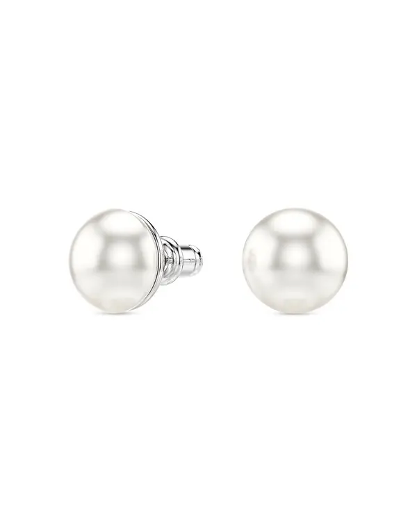 SWAROVSKI Matrix Crystal Pearl Stud Earrings - White
