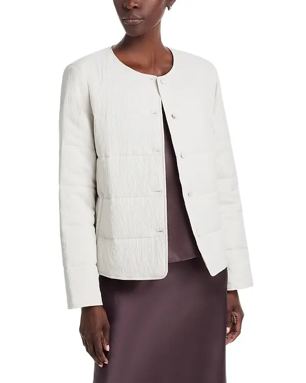 Eileen Fisher Round Neck Quilted Jacket