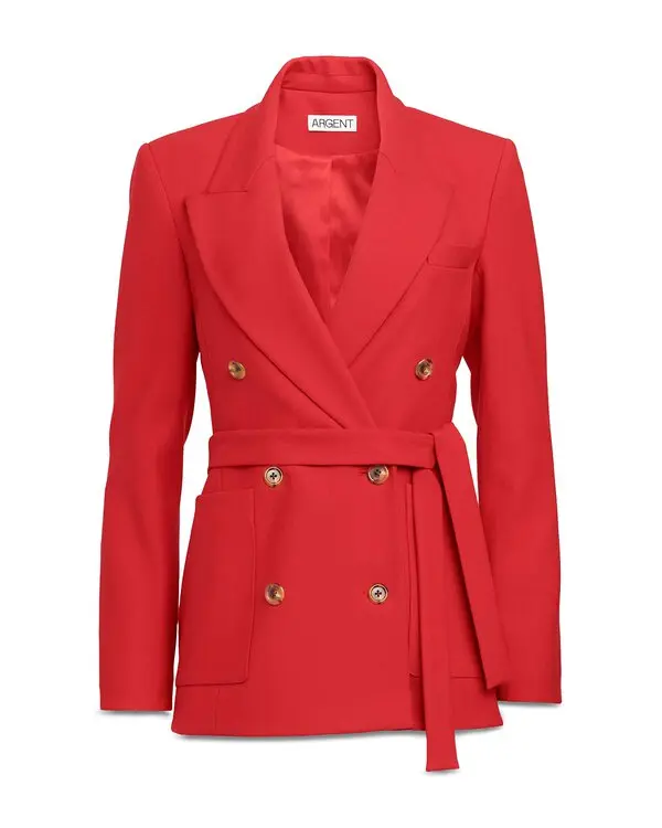 ARGENT Belted Double Breasted Blazer