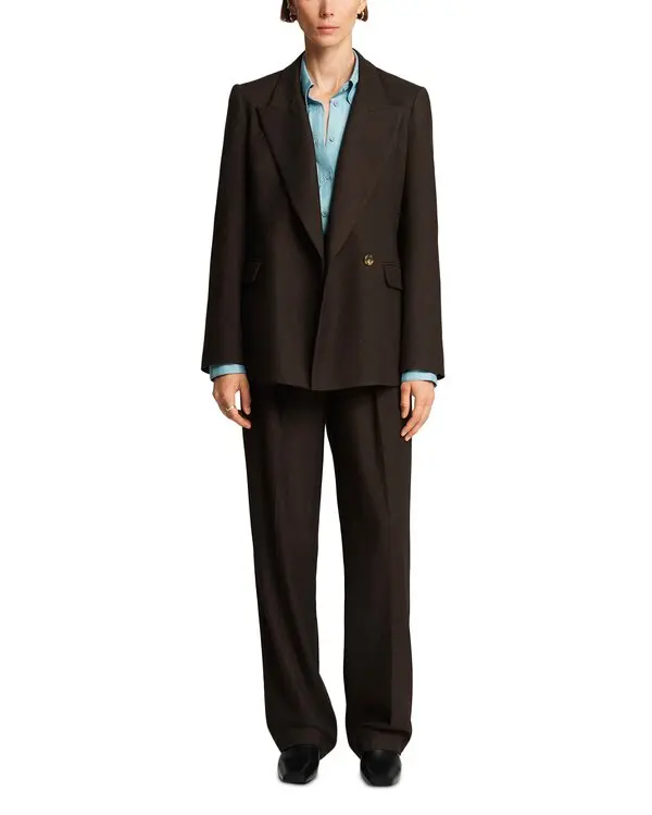 ARGENT Lenox Leather Belted Blazer - Brown