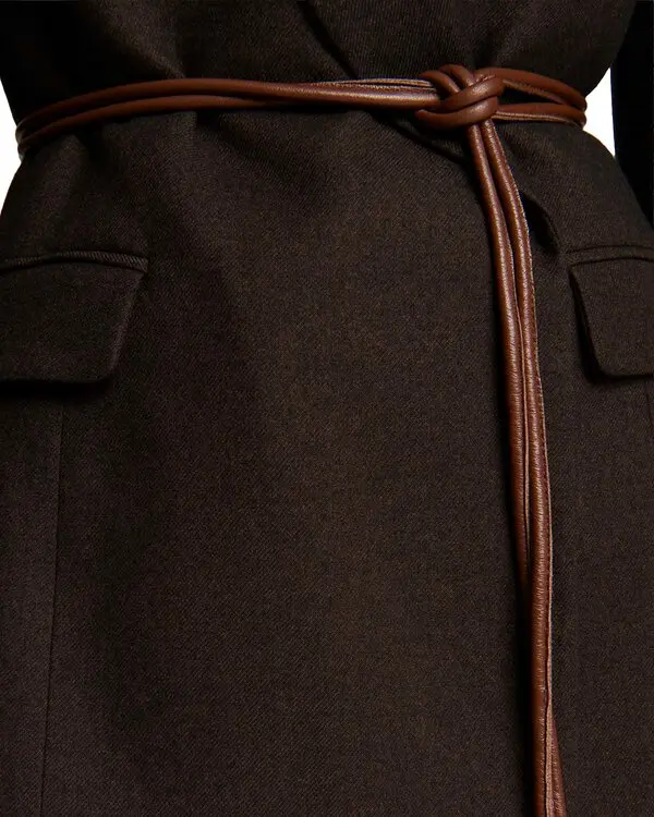 ARGENT Lenox Leather Belted Blazer - Brown
