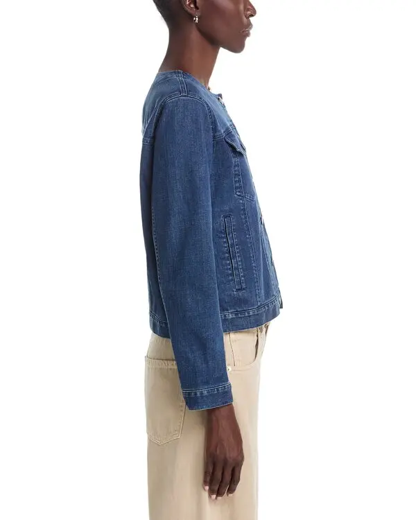 Eileen Fisher Round Neck Jean Jacket