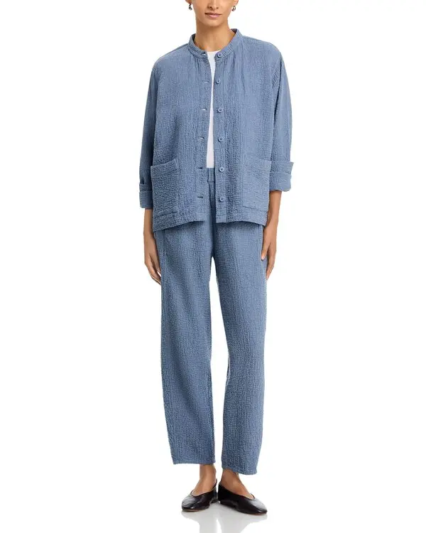 Eileen Fisher Mandarin Collar Shirt Jacket