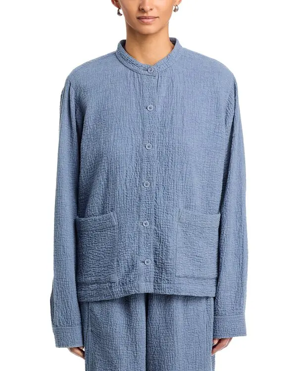 Eileen Fisher Mandarin Collar Shirt Jacket