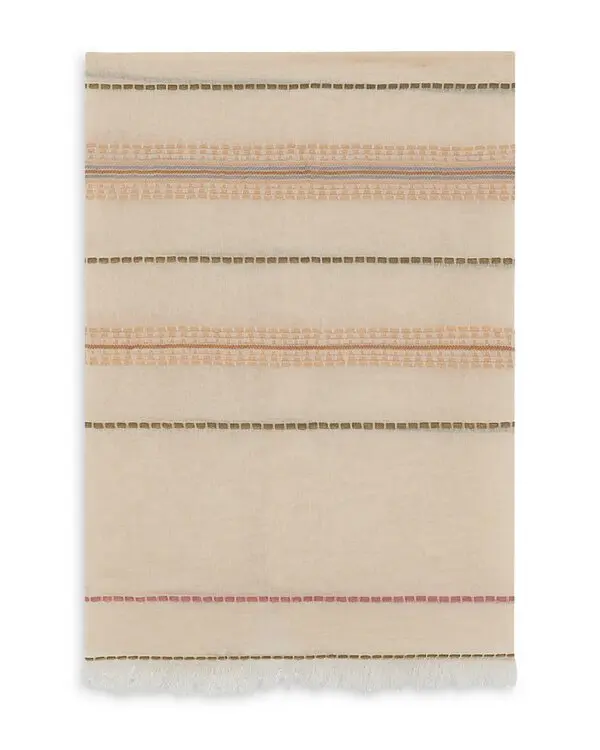 Gerard Darel Dana Stripe Detail Printed Scarf - Beige