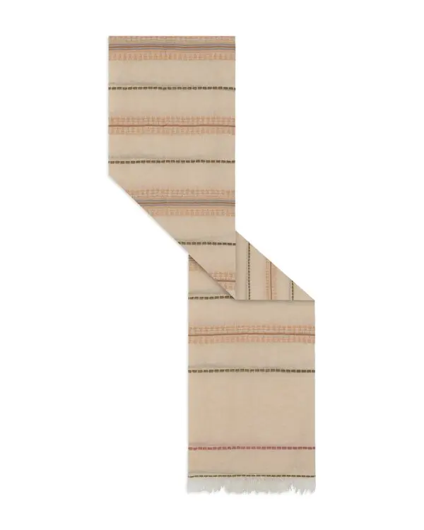 Gerard Darel Dana Stripe Detail Printed Scarf