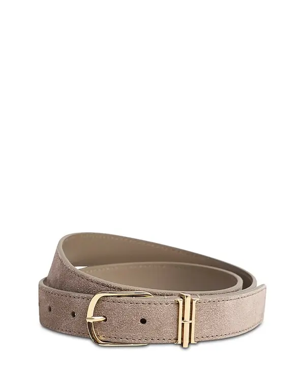 HOBBS LONDON Hallie Suede Belt - Mushroom